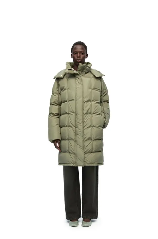 Loewe Luxury Puffer Coat In Nylon - Laurel Green | Editorialist